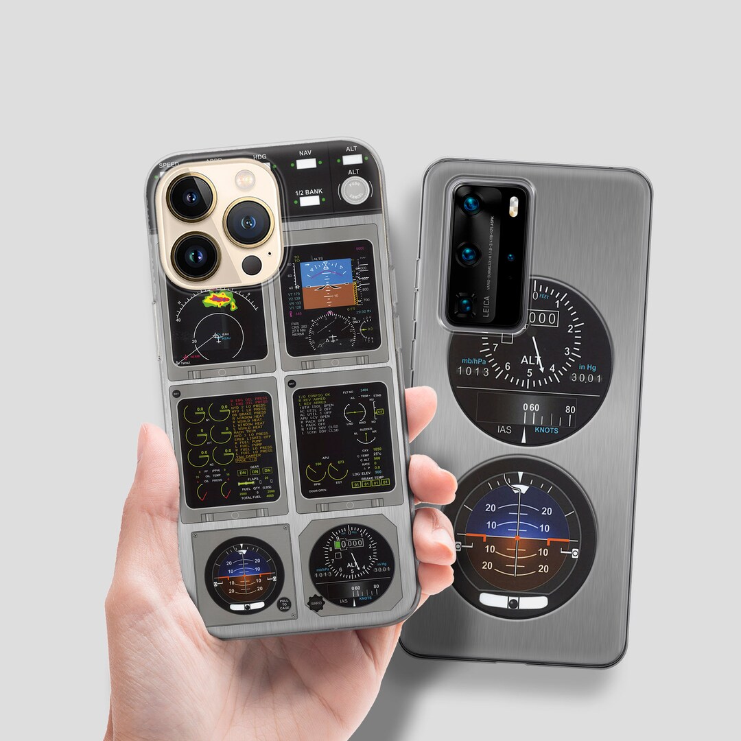 Pilot Phone Case, Plane Cockpit, Dashboard. TPU Gel Cover for iPhone 16 ...
