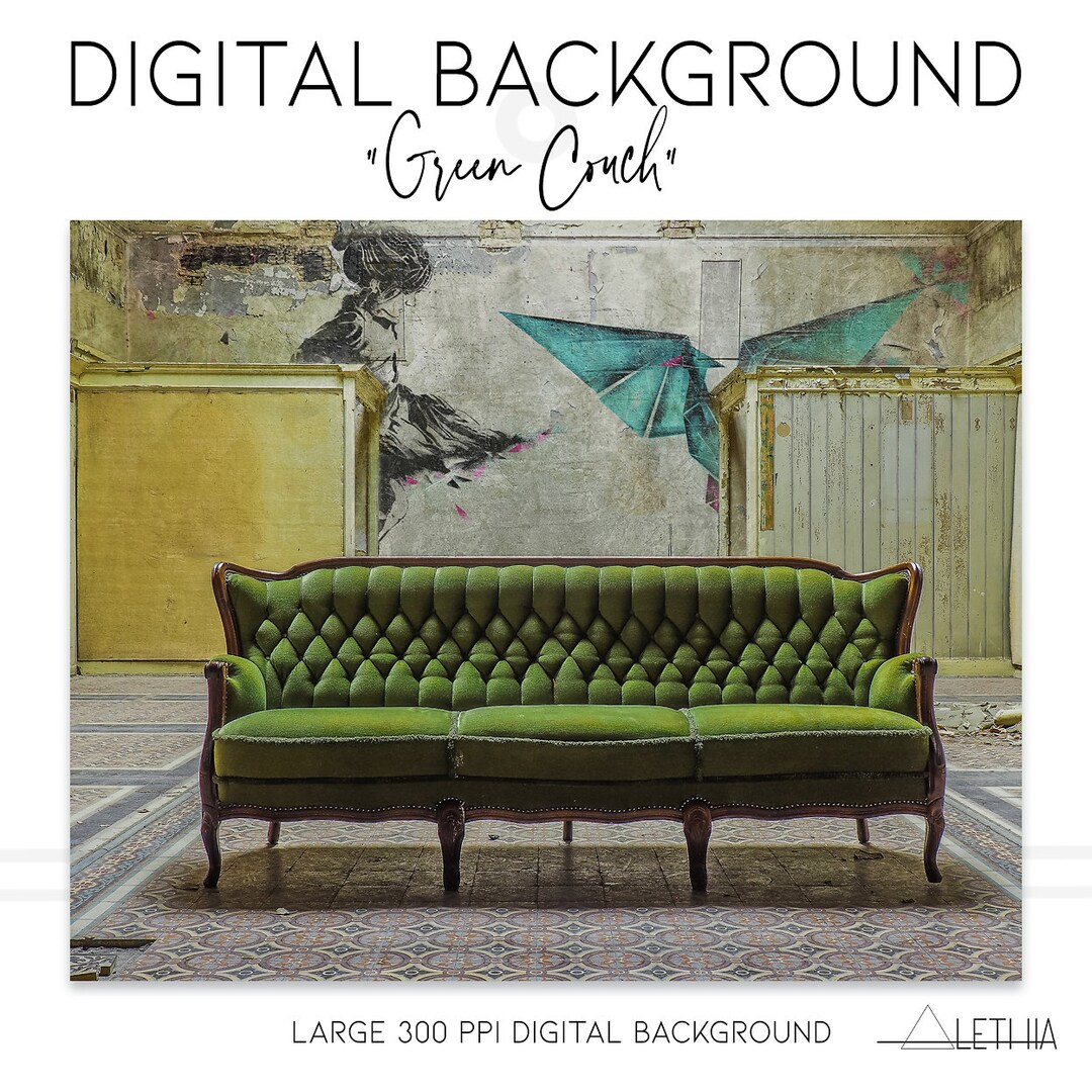 Digital Background, Green Couch Digital Background, Photography ...