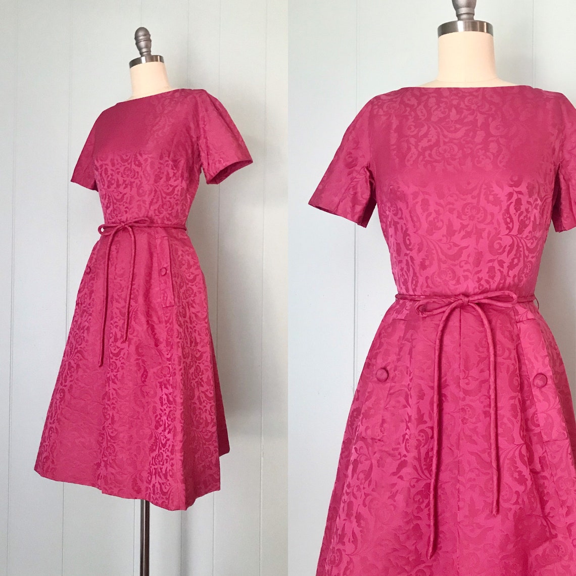 1960s Ben Barrack Party Dress 60s Bright Pink Party Dress | Etsy