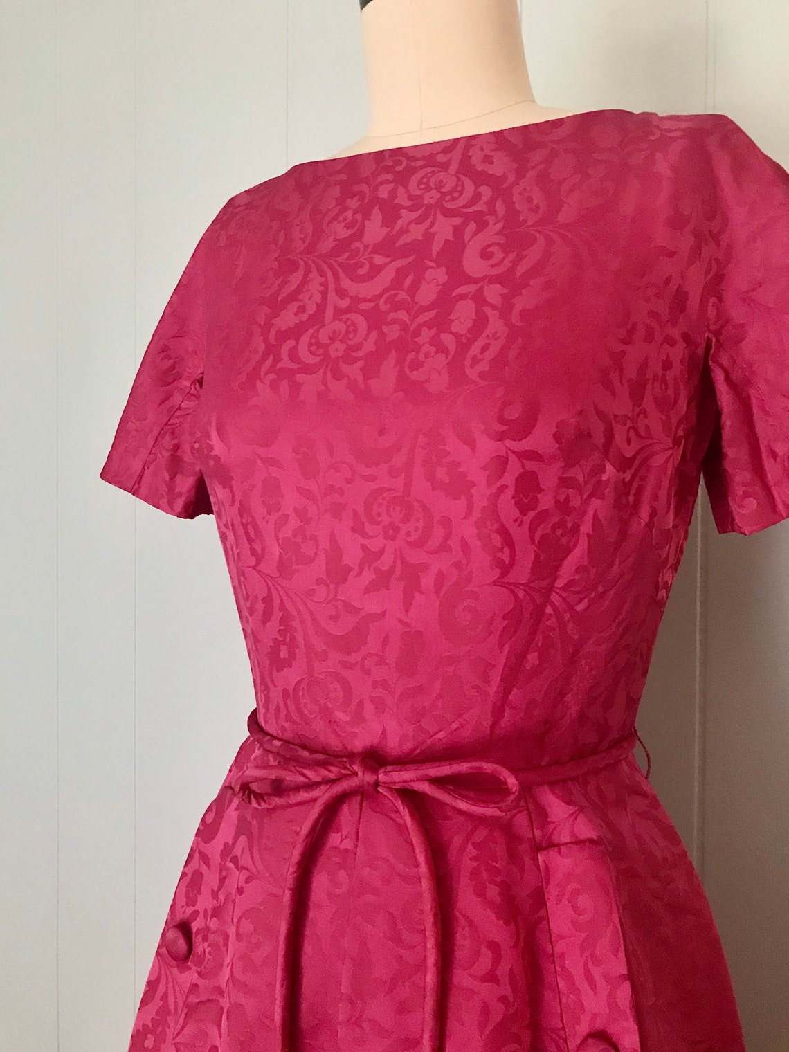 1960s Ben Barrack Party Dress 60s Bright Pink Party Dress | Etsy