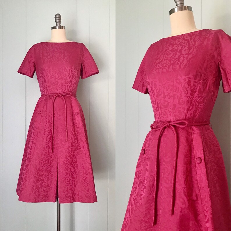 1960s Ben Barrack Party Dress 60s Bright Pink Party Dress - Etsy