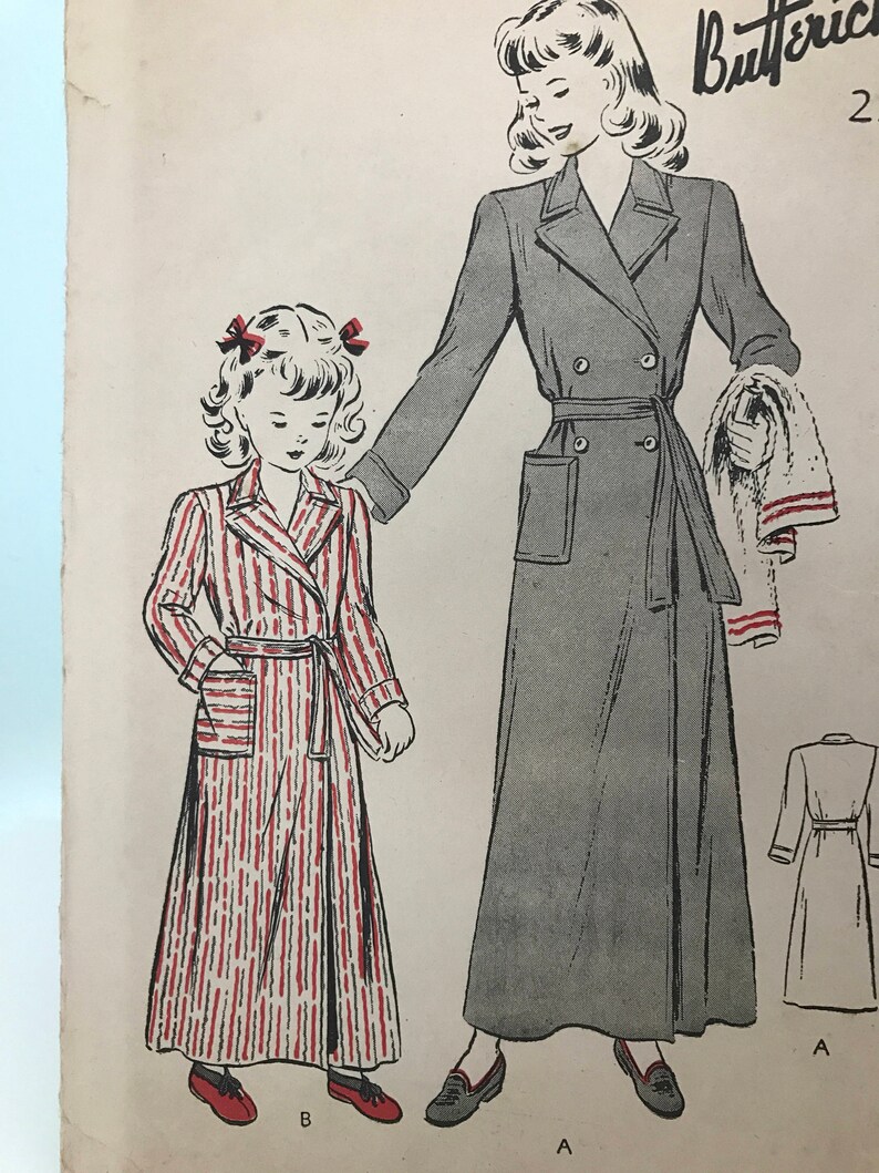 1940er Jahre Butterick 2687 Kinderrobe Schnittmuster | 40er Jahre ...