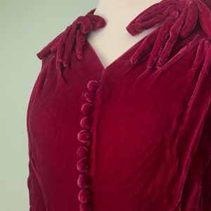 1940s Dark Raspberry Pink Velvet Cocktail Dress 40s Long | Etsy