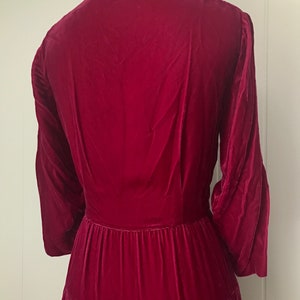 1940s Dark Raspberry Pink Velvet Cocktail Dress 40s Long | Etsy
