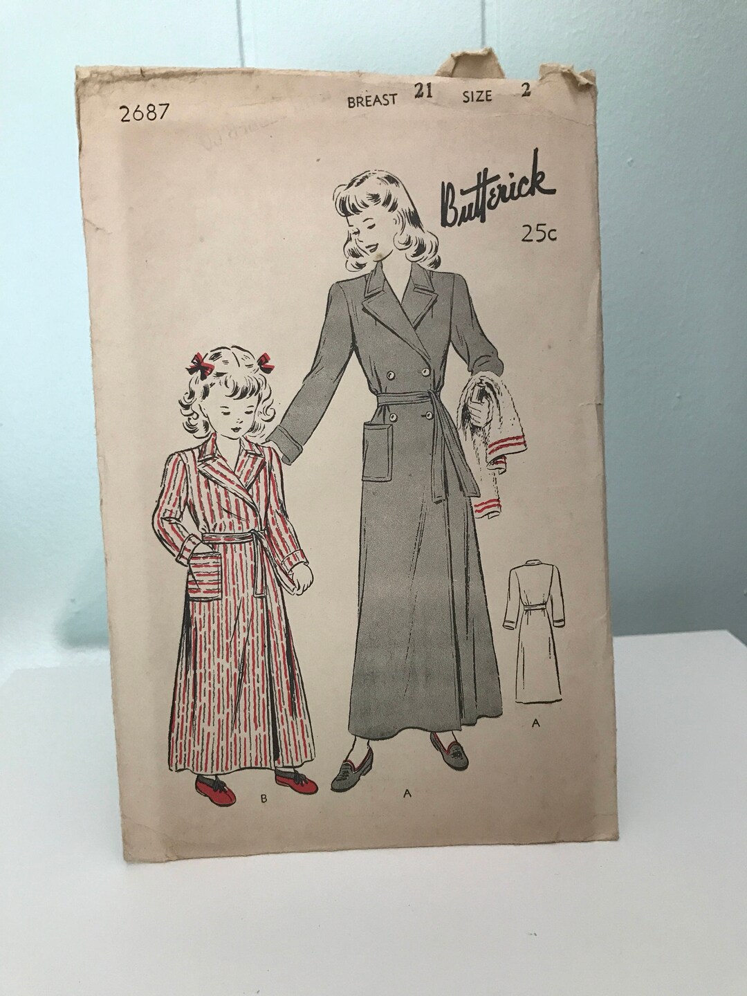 1940er Jahre Butterick 2687 Kinderrobe Schnittmuster | 40er Jahre ...