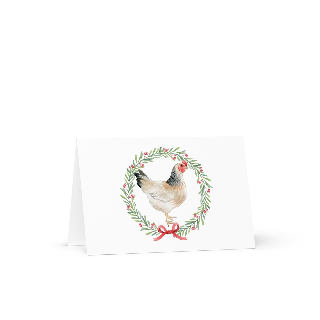 Merry Christmas Chicken Card, Christmas Card, Funny Christmas Card - Etsy