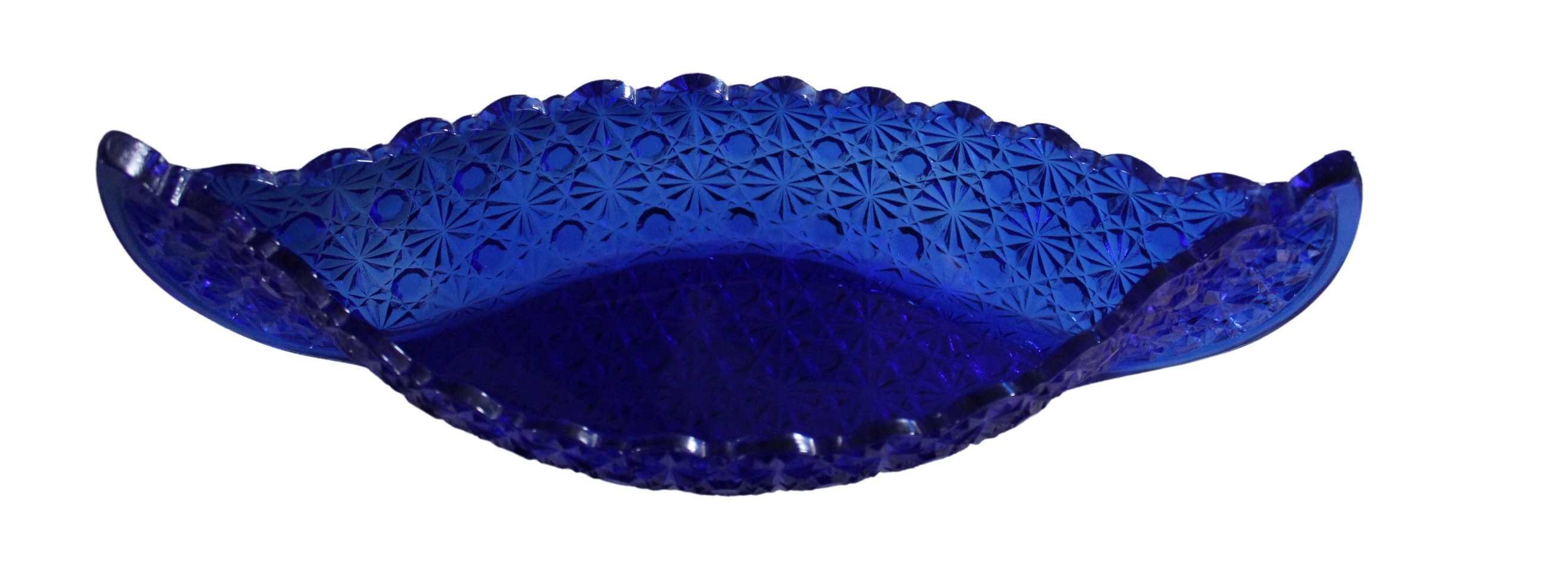 CANOE COBALT BLUE Daisy & Button Glass Beautiful and - Etsy