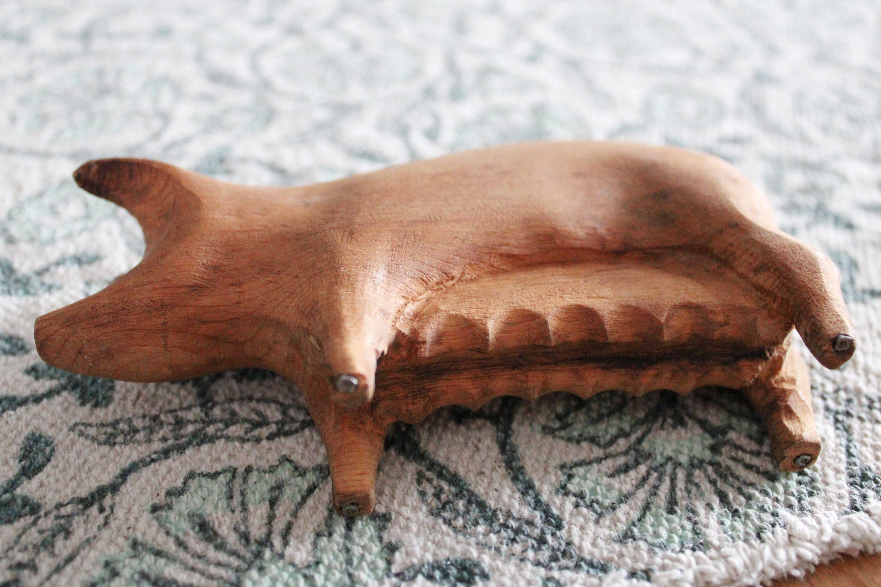 HAND CARVED PIG Wooden Sculpture - Etsy