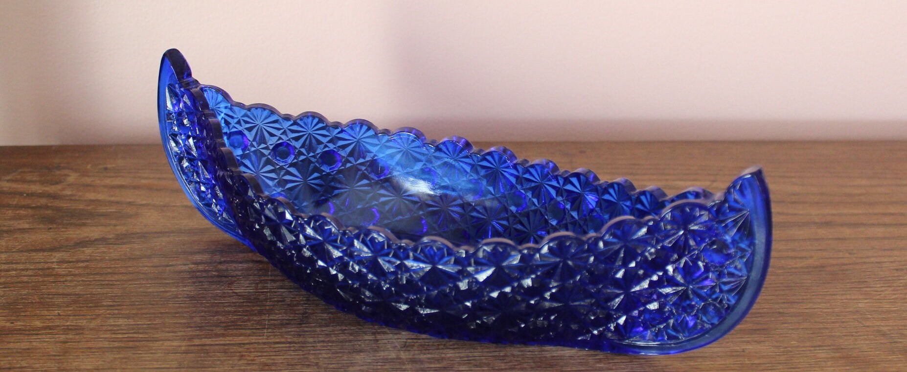 CANOE COBALT BLUE Daisy & Button Glass Beautiful and Unique - Etsy