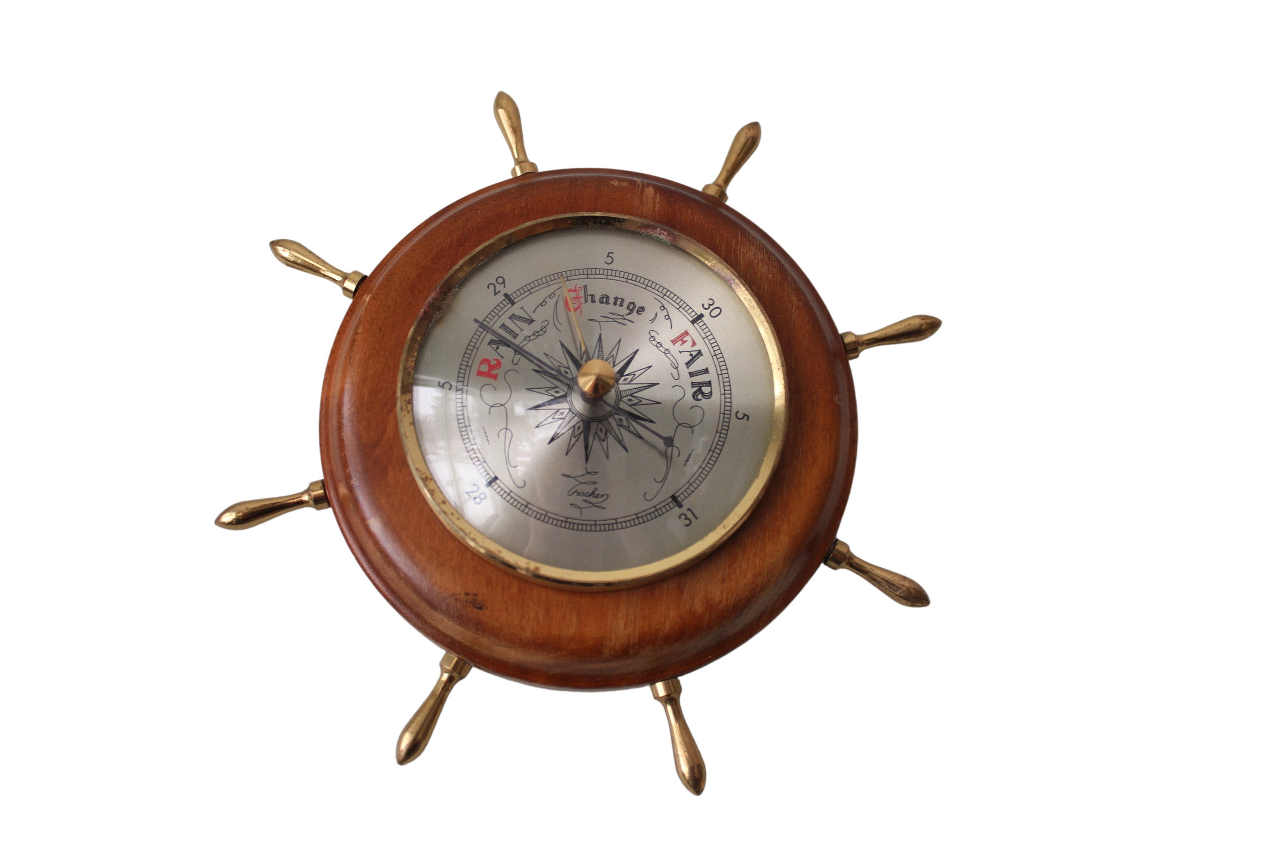 Vintage Barometer Nautical Ships Wheel Fischer Made in Germany - Etsy