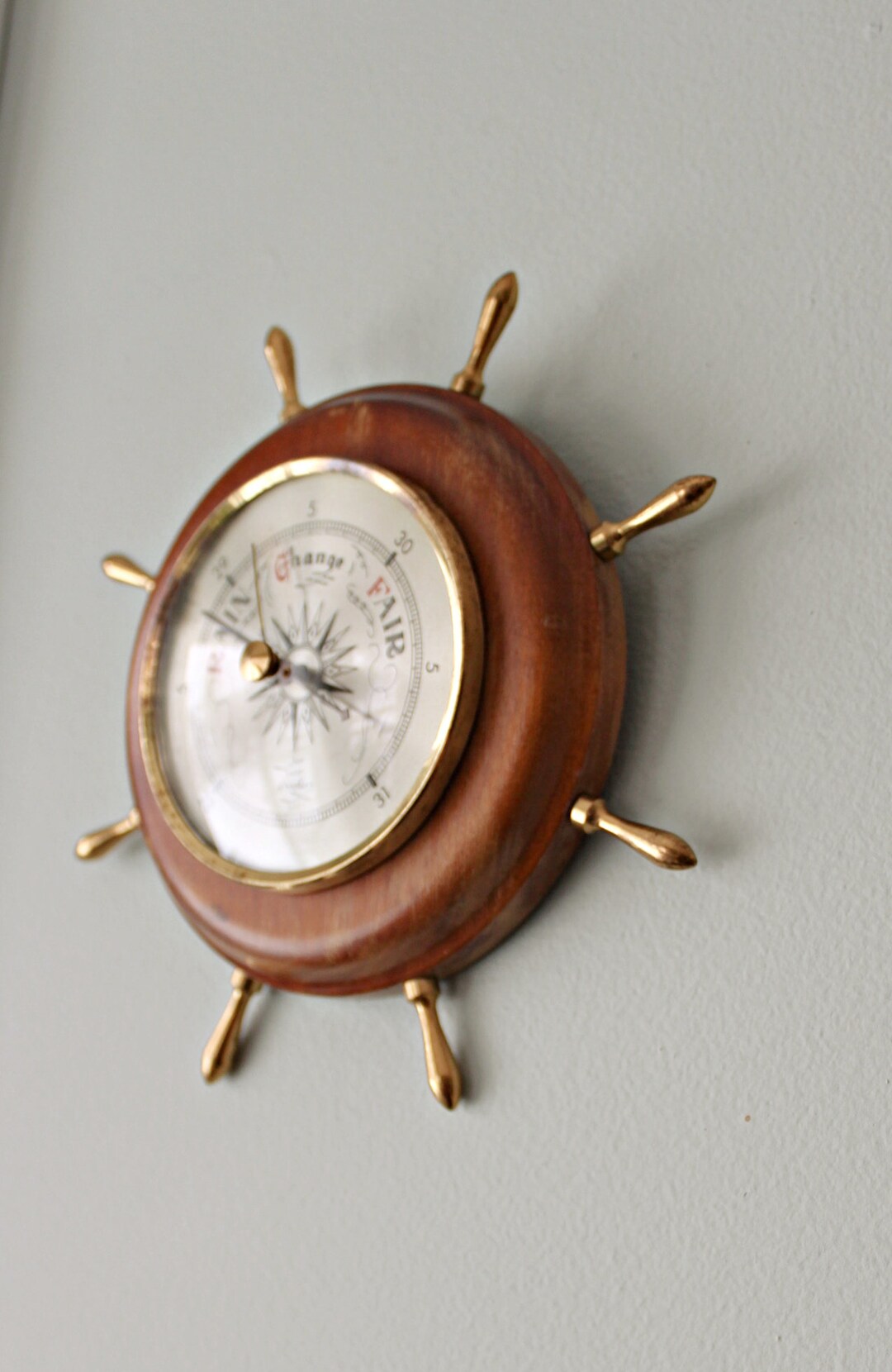 Vintage Barometer Nautical Ships Wheel Fischer Made in Germany - Etsy