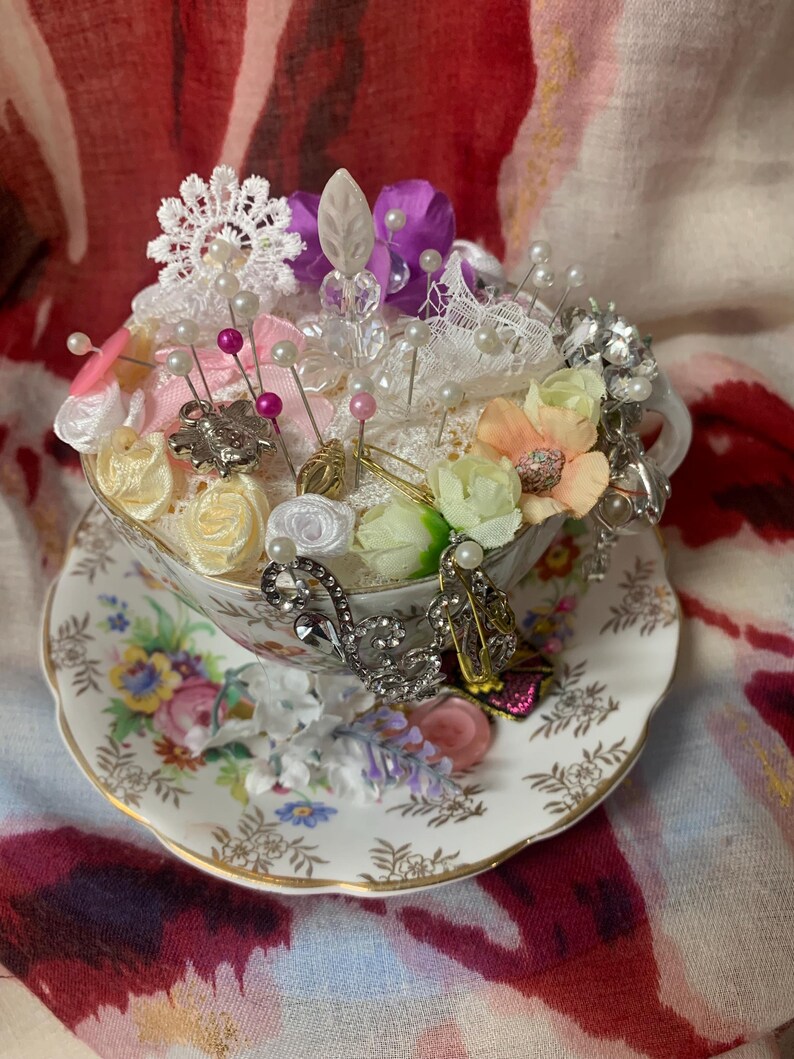 No 2 Pretty in Pink Pin Cushion China Cup Cup - Etsy