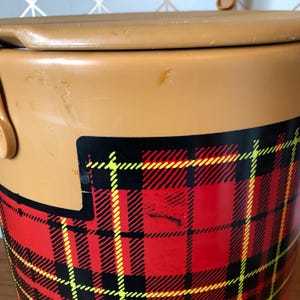 Vintage Hamilton Scotch Red Plaid Cooler, Scotch Camping Cooler Stool ...
