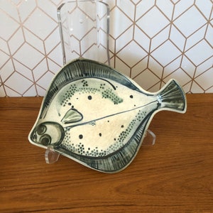 Vintage Artisan Studio Pottery Tray, Hand Painted Nordic Style Blue ...