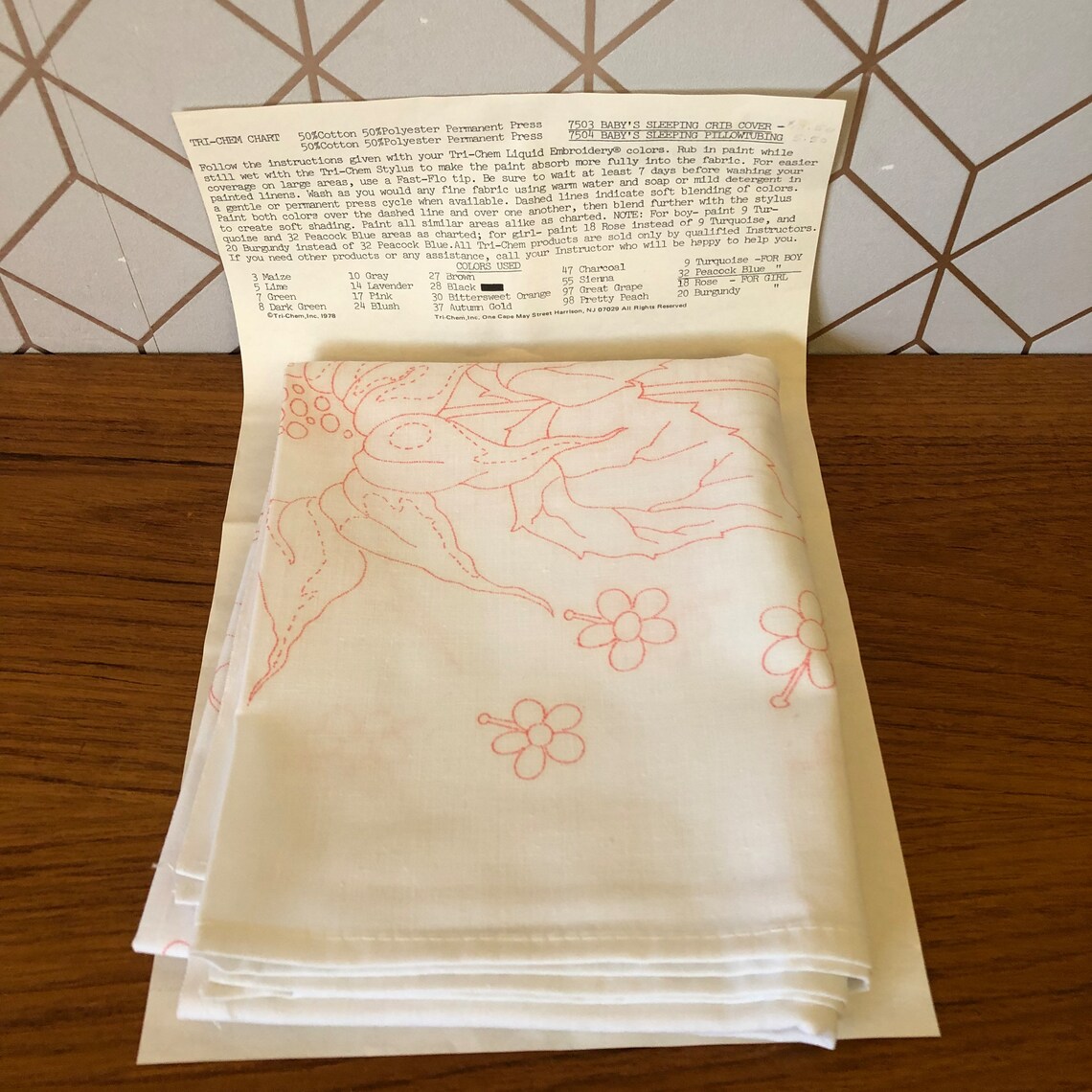 Vintage TRI-CHEM ARTEX Pre Stamped Fabric 7503 - Etsy