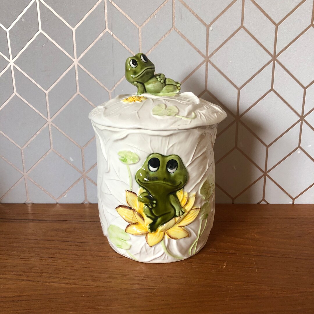 Vintage Neil the Frog Canister, Ceramic Canister With Lid, Neil the ...