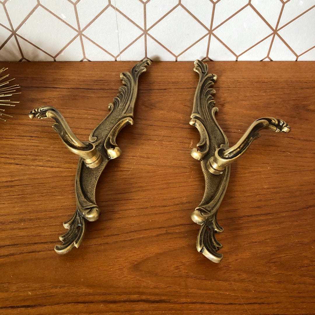 Vintage Classic French Style Door Knobs, Set of Lever Style Handles ...