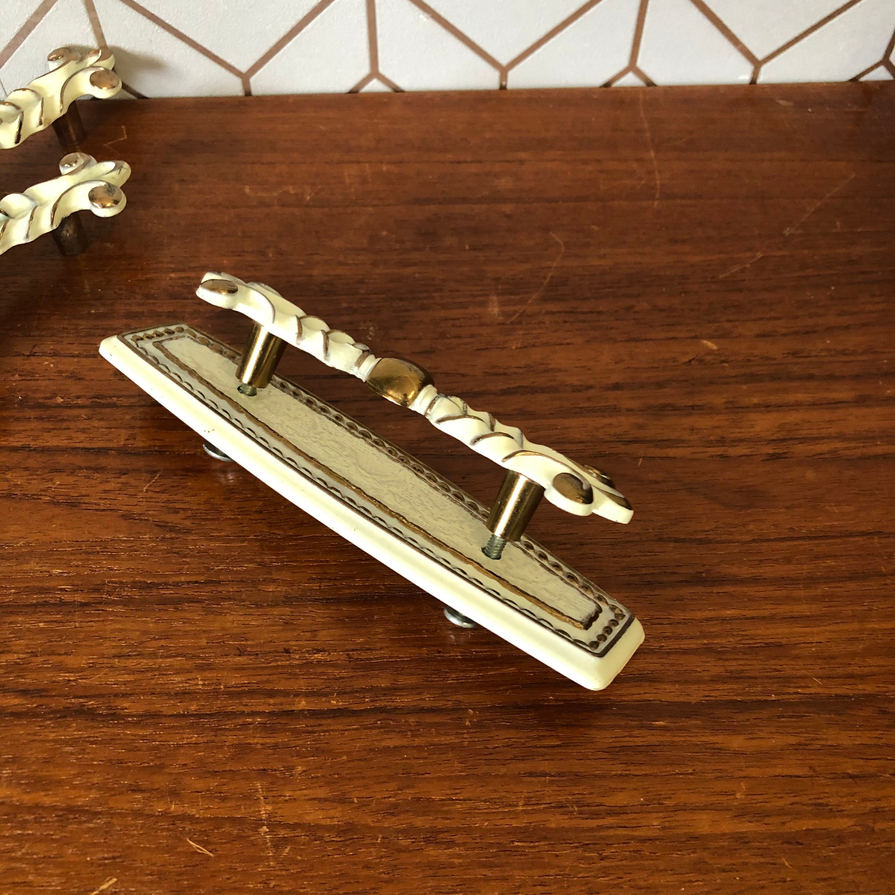 Vintage Drawer Pulls With Matching Back Plate French | Etsy