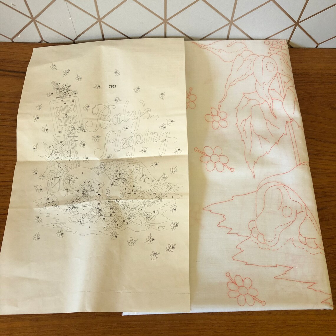 Vintage TRI-CHEM ARTEX Pre Stamped Fabric 7503 - Etsy