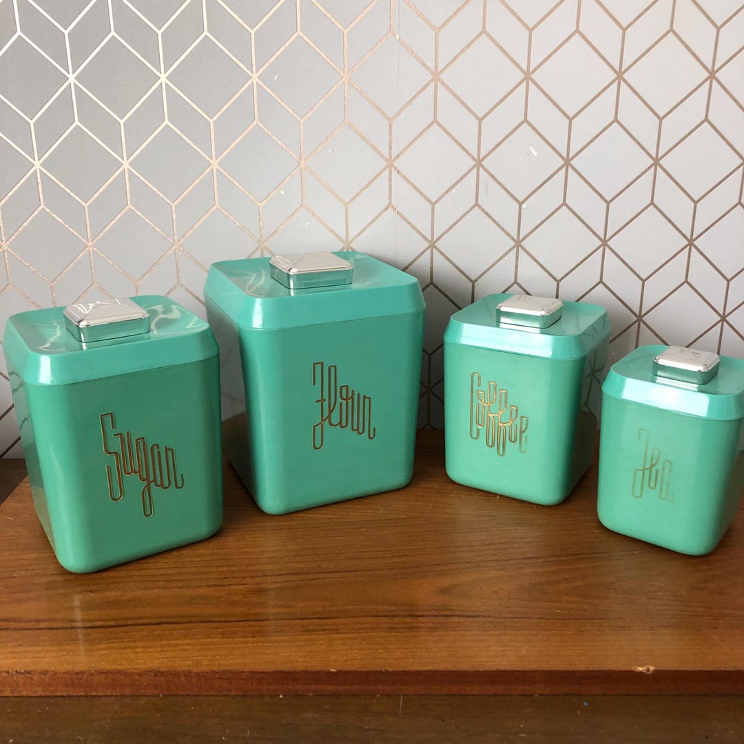 Vintage Lustro Ware Kitchen Canisters, Set of 4 Plastic Canisters in ...