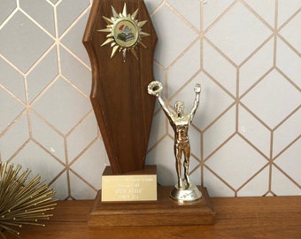 Vintage Trophy, Retro MCM Composite Marble Trophy, Art Deco Hollywood ...