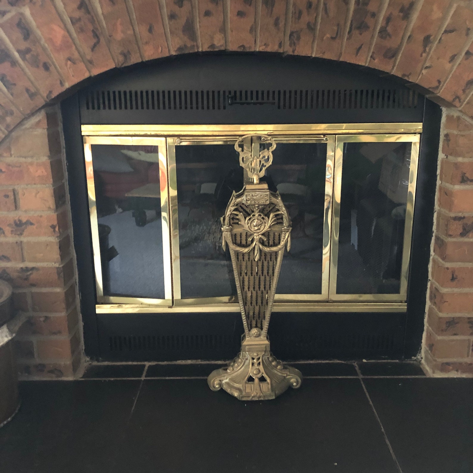 Vintage Peacock Brass Fire Screen Brass Folding Fire Guard - Etsy