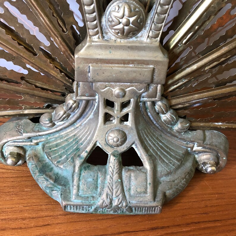 Vintage Peacock Brass Fire Screen Brass Folding Fire Guard - Etsy