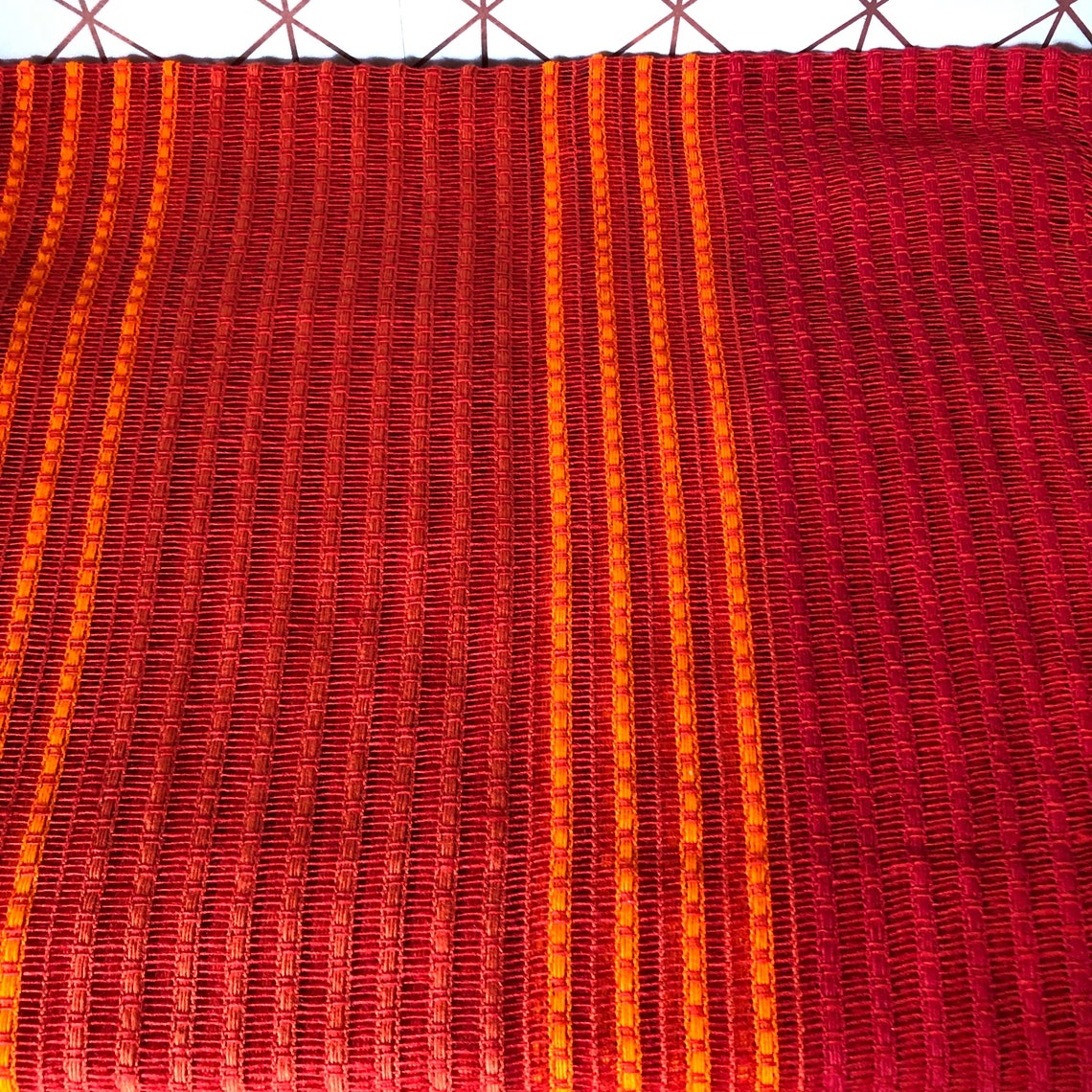 Vintage 70's Fabric Open Weave Drapery Material Vibrant - Etsy