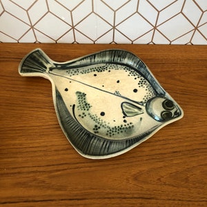 Vintage Artisan Studio Pottery Tray, Hand Painted Nordic Style Blue ...