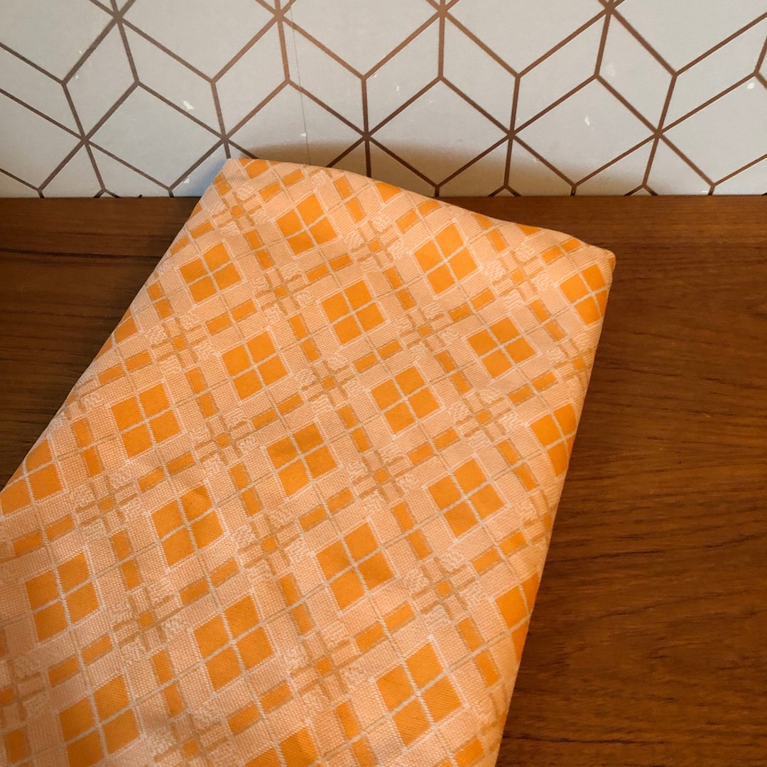 Vintage Polyester Stretch Knit Mod Fabric, Fortrel Orange and Orange ...