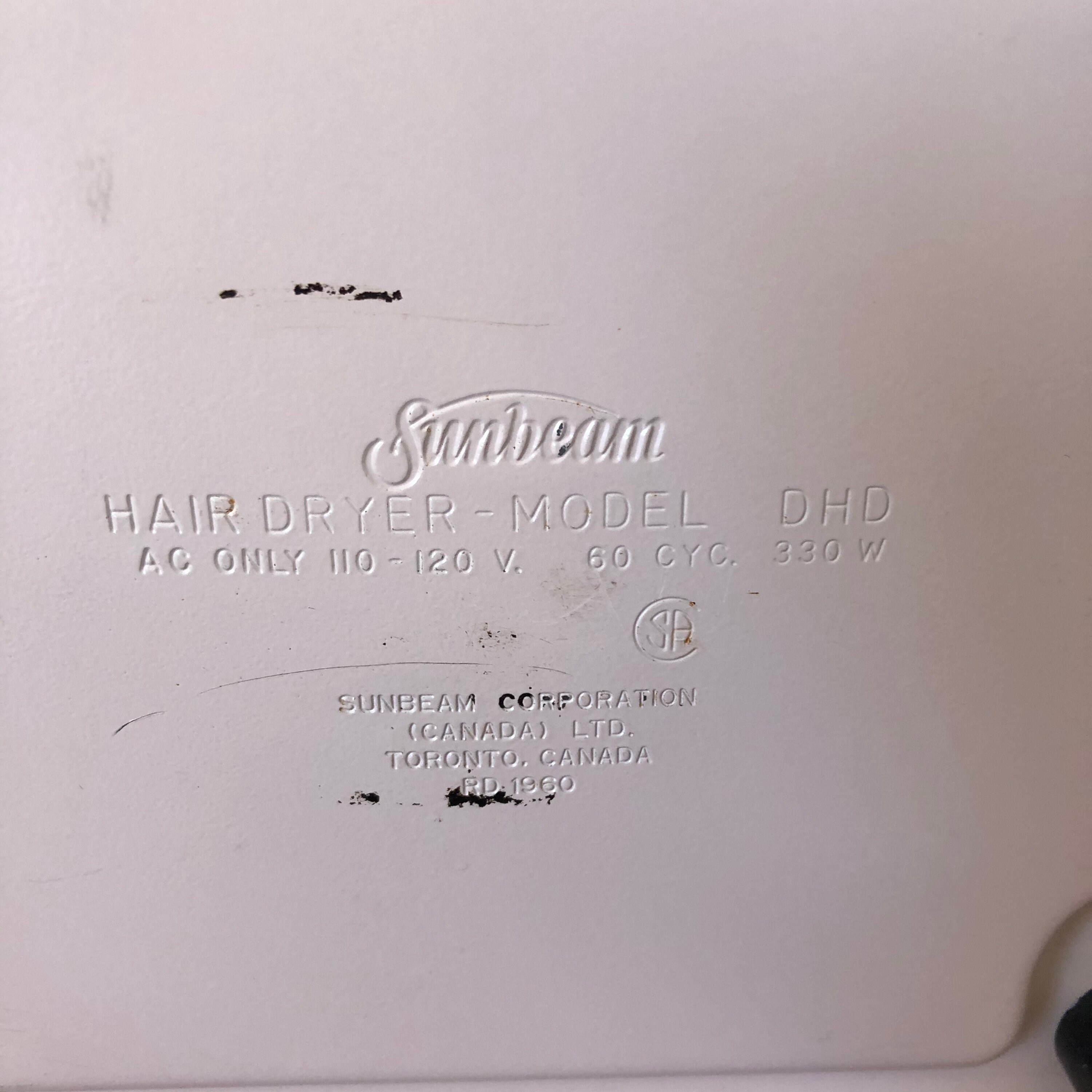 Vintage Hair Dryer Lady Sunbeam Radio Style. Retro Portable | Etsy