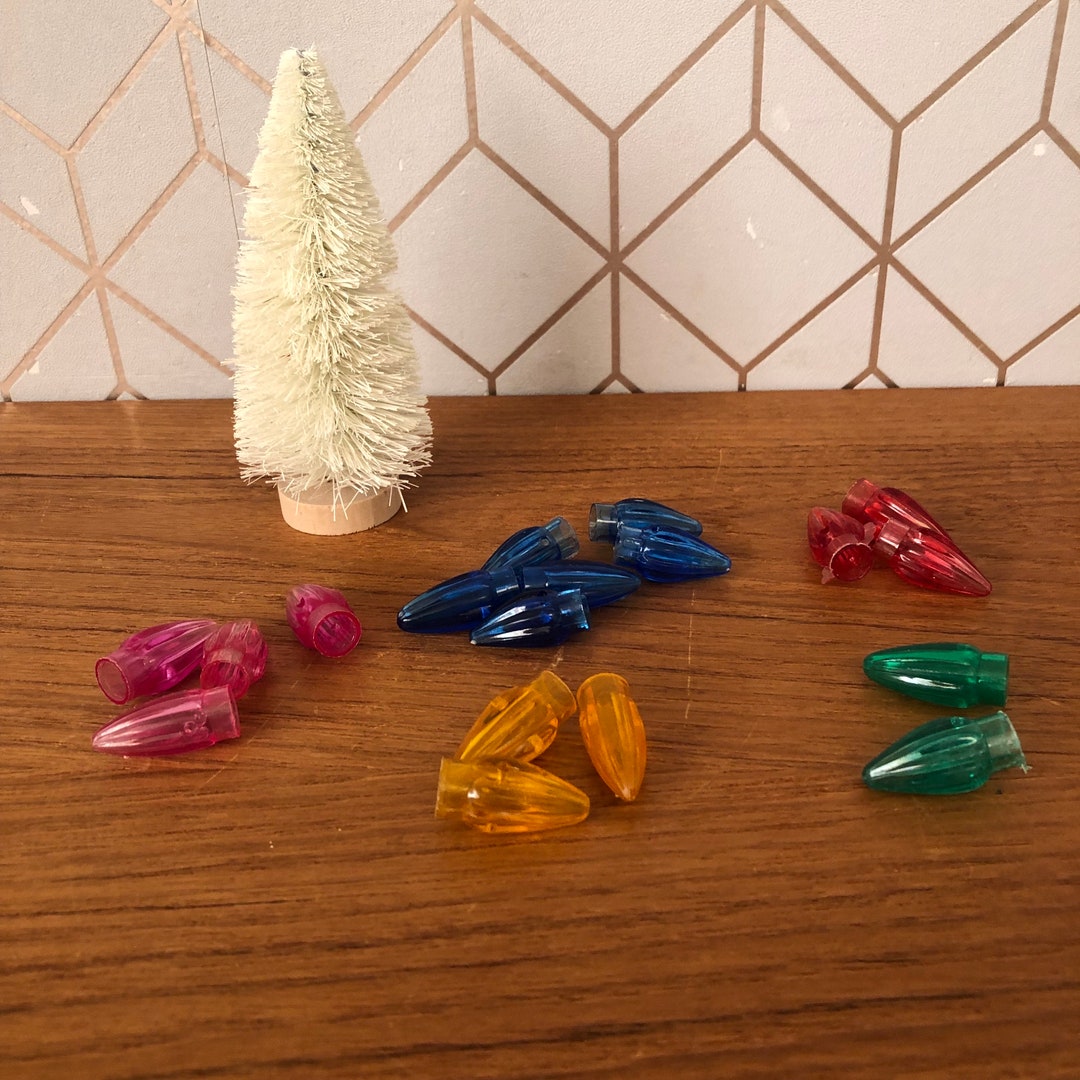 18 Vintage Light Bulb Christmas Light Covers, Plastic Mini Light Covers ...