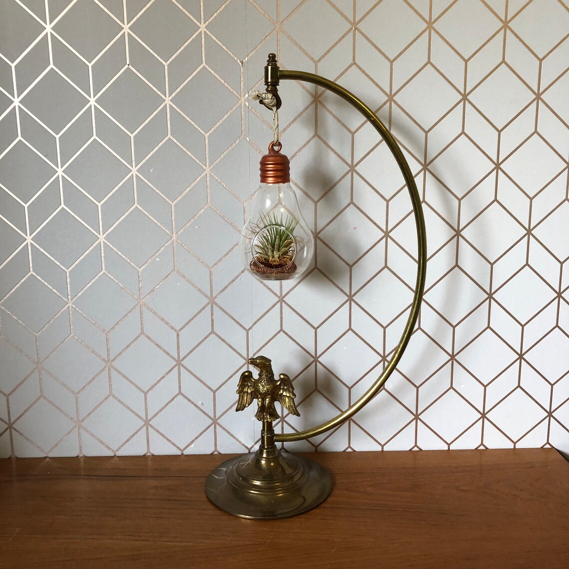 Vintage Brass Crescent Plant Stand Display Stand With Federal - Etsy