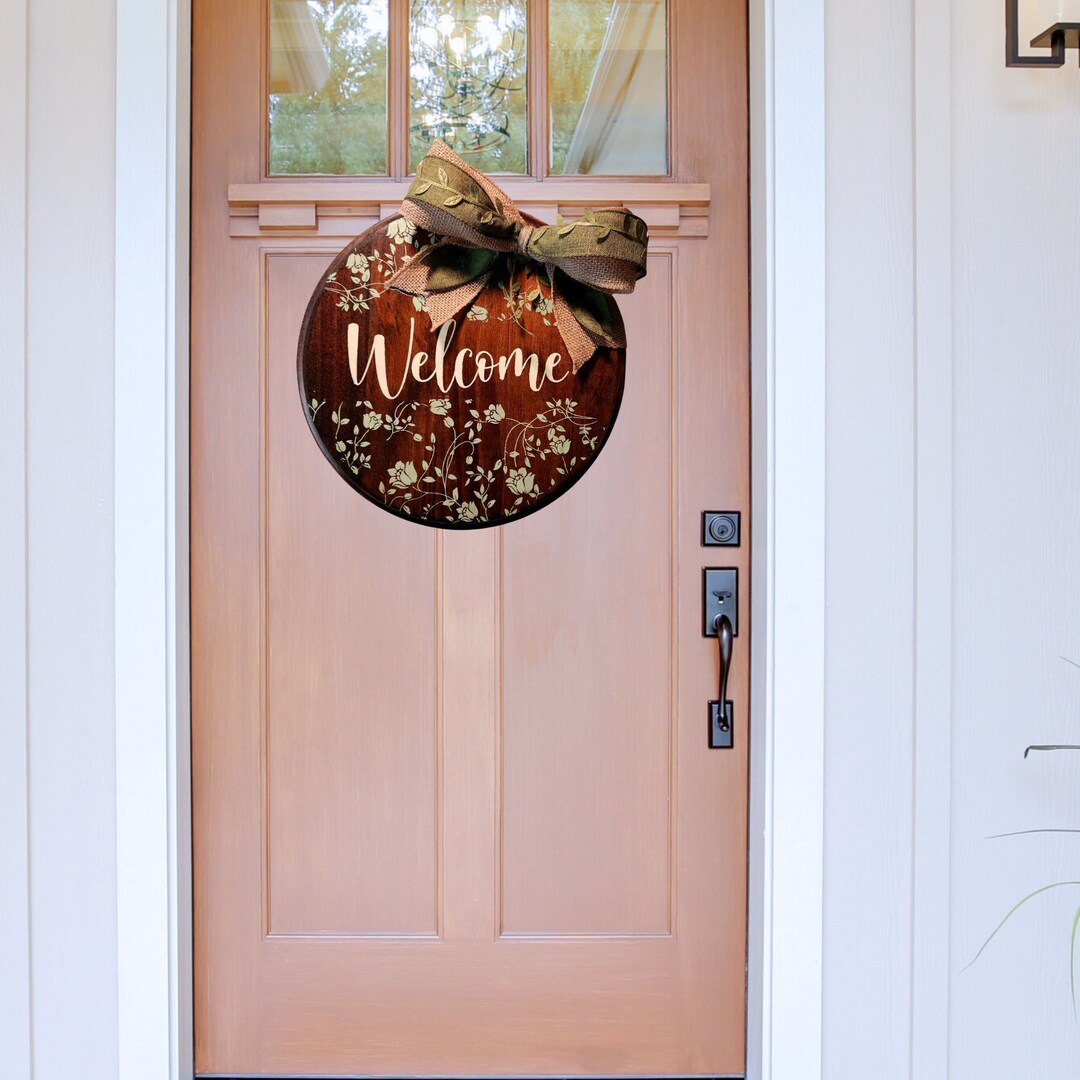 Welcome Sign, Welcome Door Sign, Door Sign, 12 Inch Door Sign, Round ...