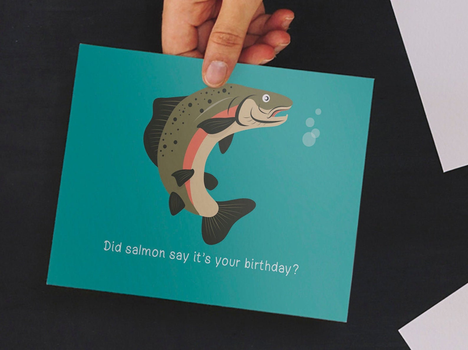 Salmon Fish Pun Birthday Greeting Card With Envelope - Etsy