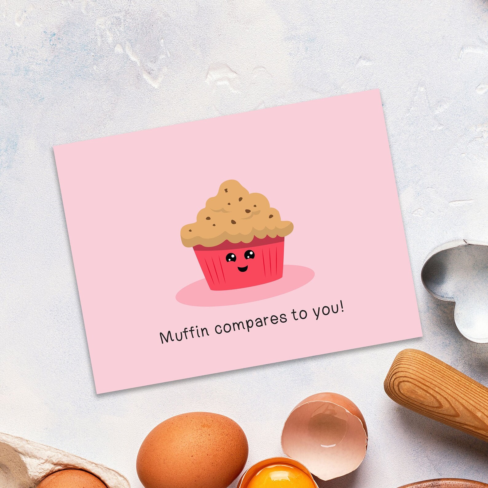 Muffin Food Pun Mother's Day Card Love Food Pun Gift - Etsy
