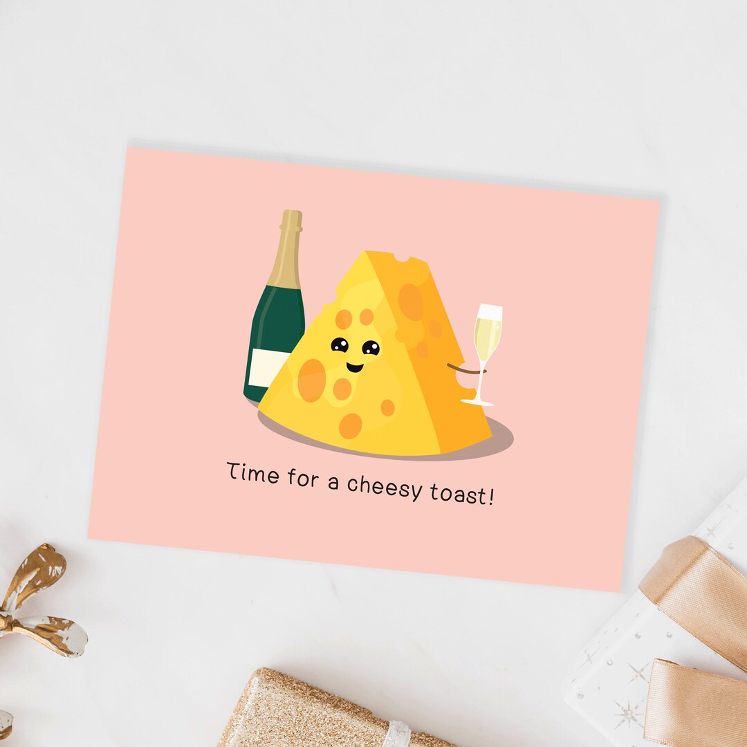 Congratulations Cheesy Toast Pun Greeting Card - Etsy
