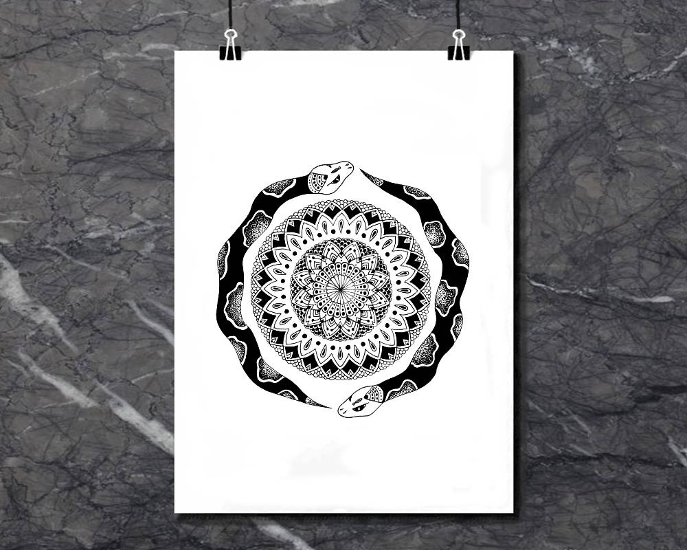 Snake Mandala - Art Print of Original Artwork - Etsy