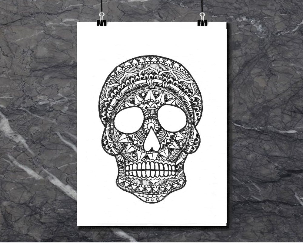 Mandala Skull - Art Print of Original Artwork - Etsy