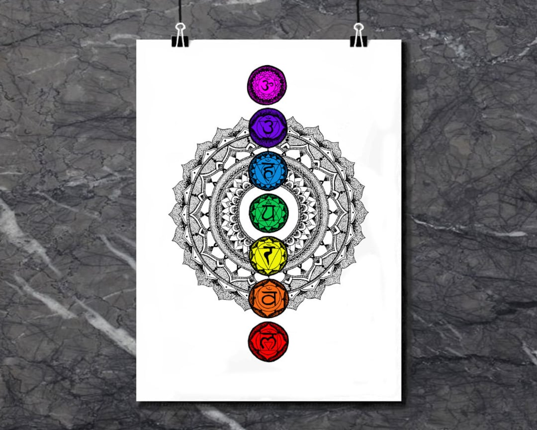The Seven Chakras Mandala Coloured - Art Print of Original Artprint - Etsy