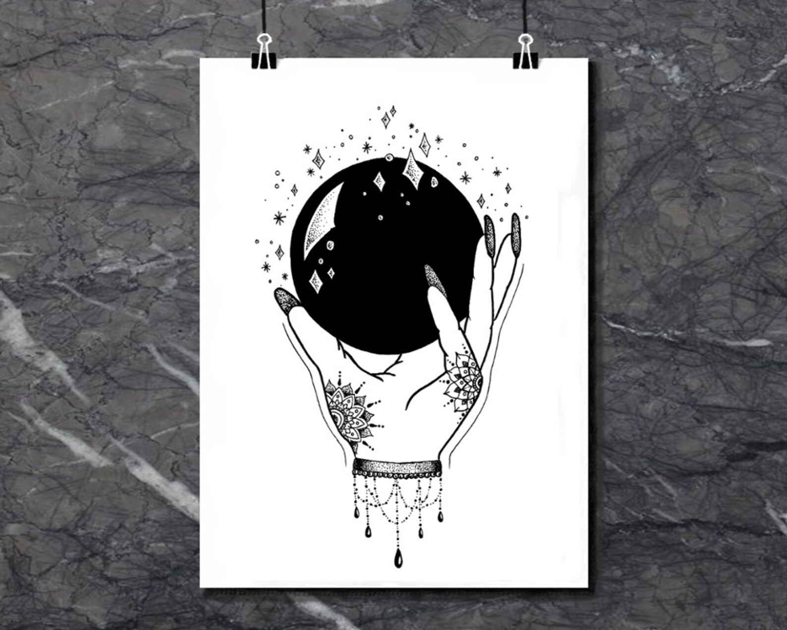 Digital Download - Crystal Ball - Print of Orignal Artwork - Instant ...