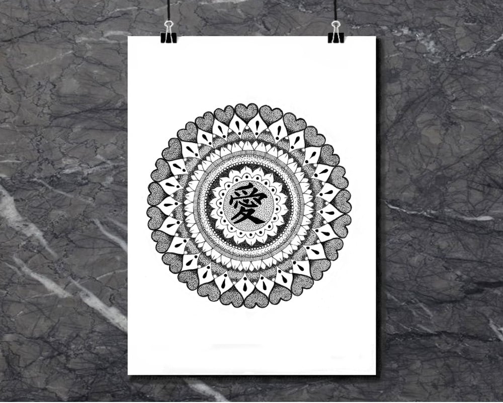Love Mandala Art Print of Original Artwork - Etsy