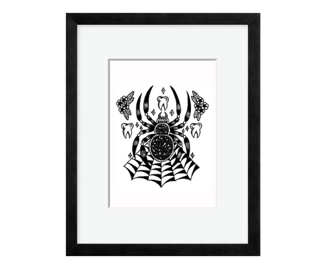 Digital Download - Trad Teeth With Spider and Web - Print of Original ...
