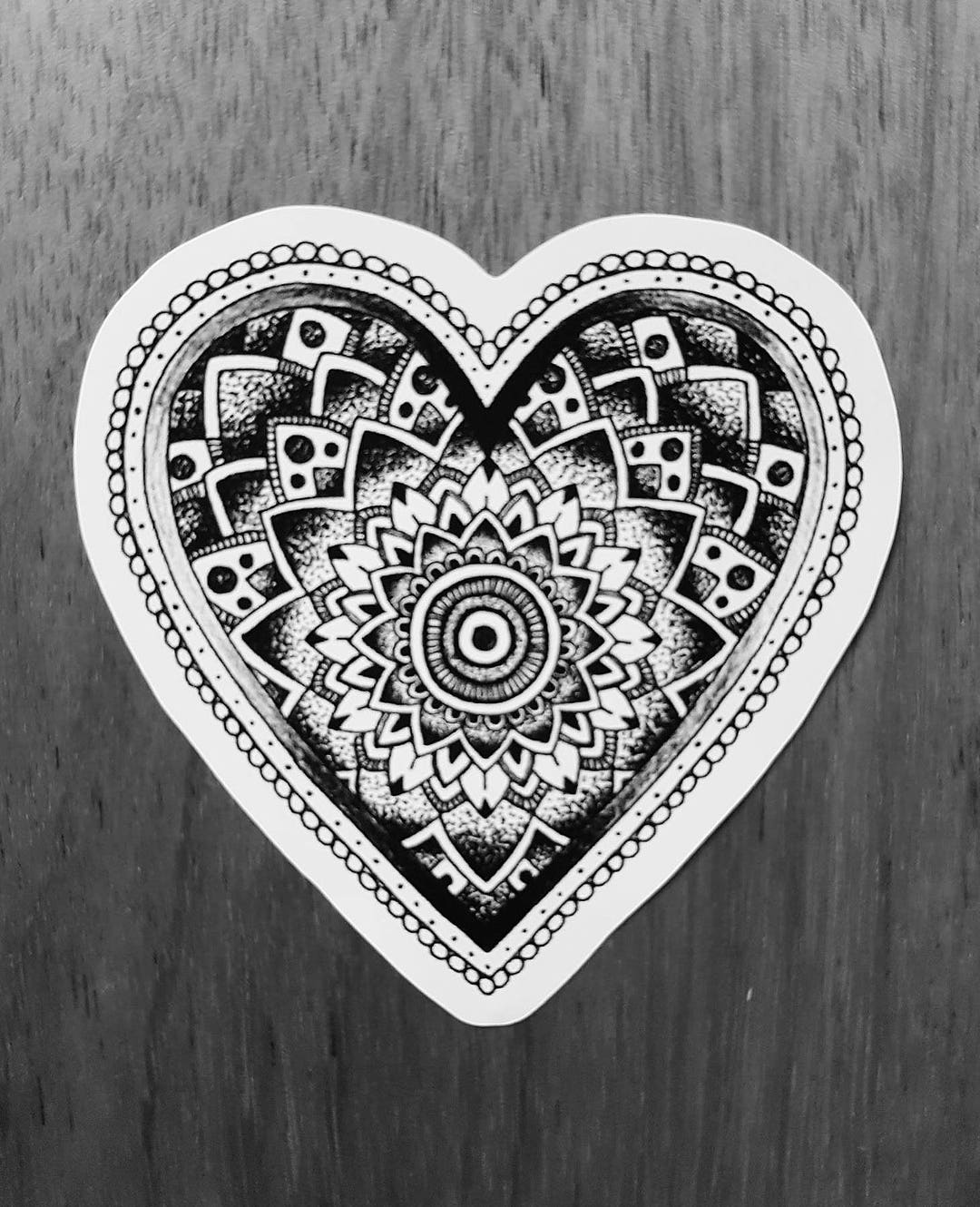 Mandala Love Heart - Sticker - Etsy