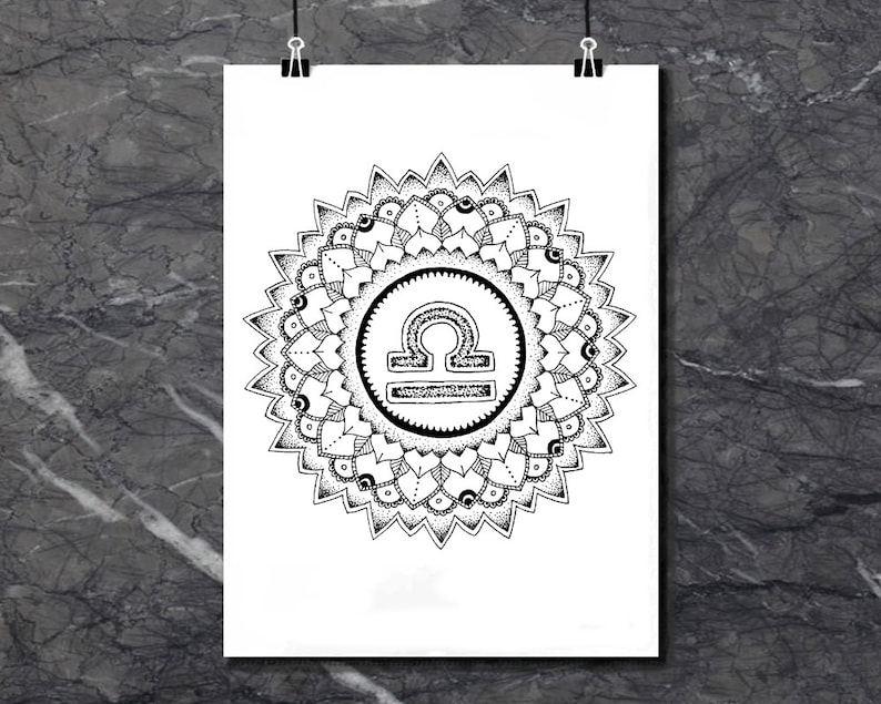 Zodiac Mandala Libra - Art Print of Original Art Work - Etsy