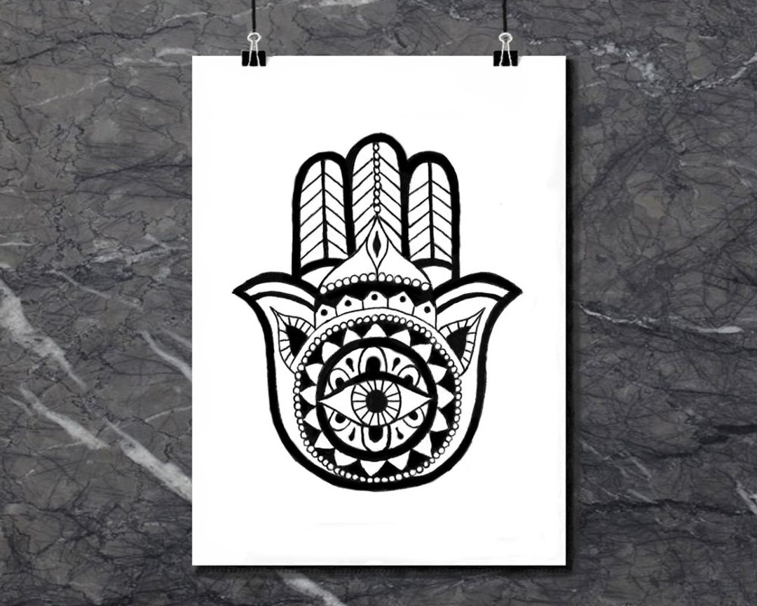 Hamsa Hand - Art Print of Original Artwork - Etsy