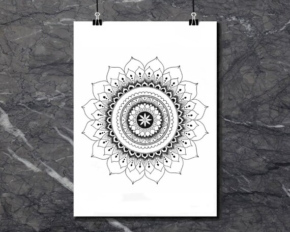 Wide Mandala Art Print of Original Artwork | Etsy