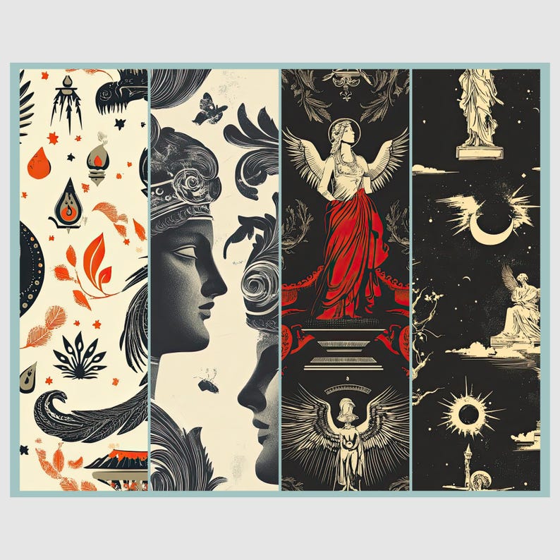 Mythology Inspired Digital Paper Pack, Mythical Gods and Goddesses ...