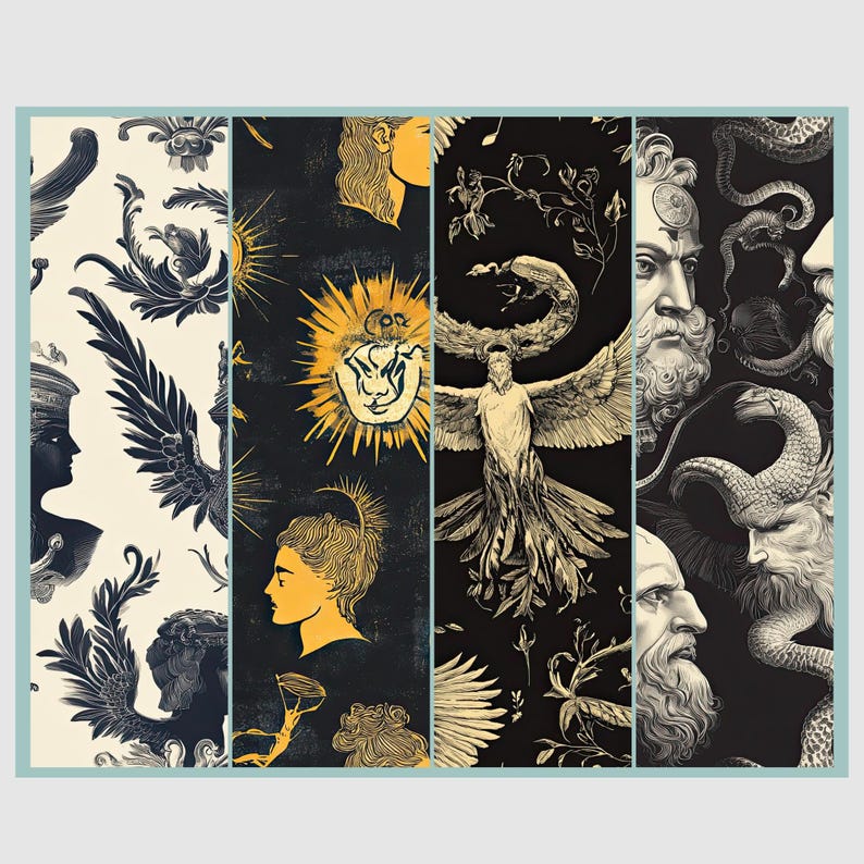 Mythology Inspired Digital Paper Pack, Mythical Gods and Goddesses ...