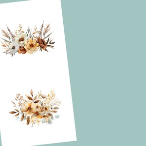 Peach Floral Clipart Set, Floral Graphics, Digital Flower Illustrations ...